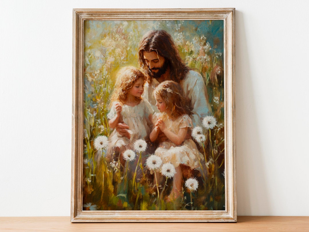 Guided by Love, Digital Jesus Painting, Jesus With Kids, LDS Wall Art ...