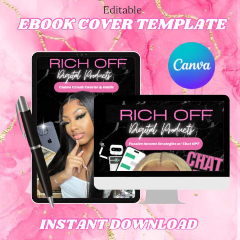 Editable Ebook Cover Template Canva, Ebook Cover Design, DIY Ebook ...