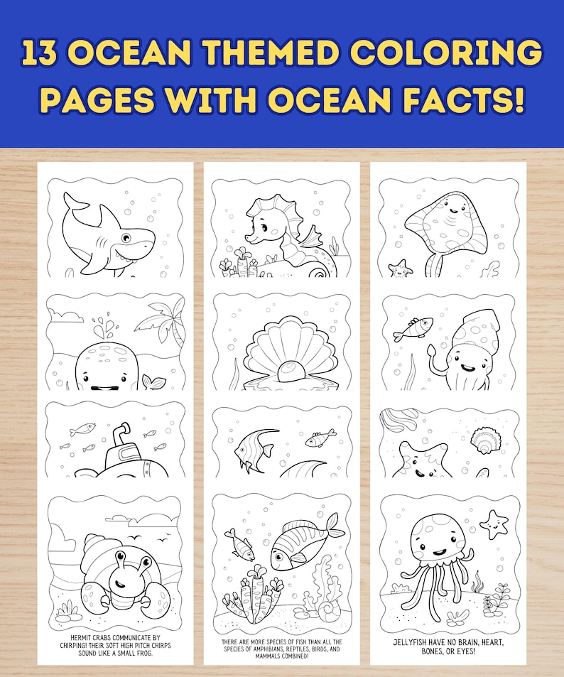 Printable Ocean Activity Pages for Kids Digital Download Fun Ocean ...