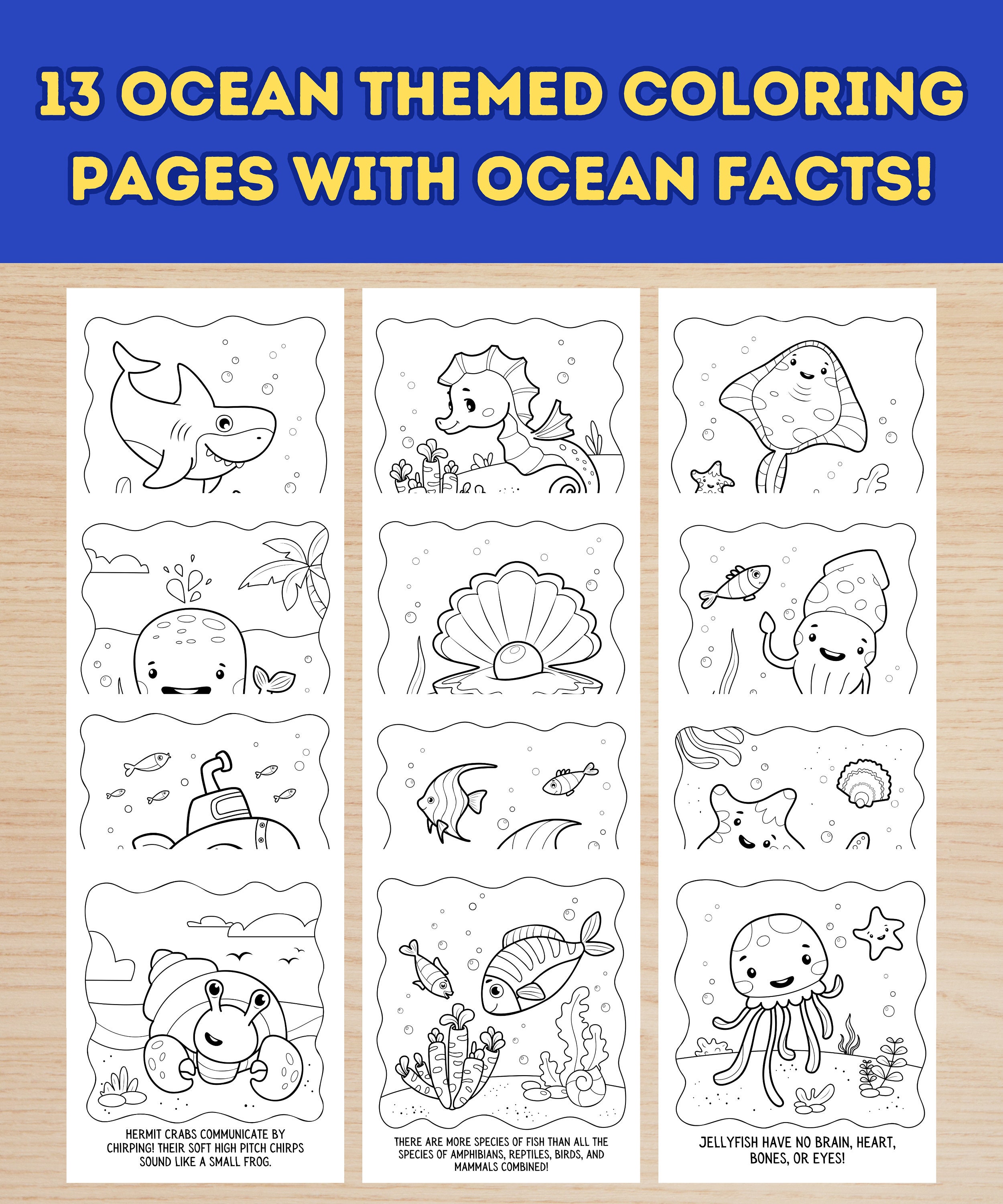 Printable Ocean Activity Pages for Kids Digital Download Fun Ocean ...