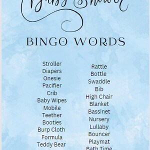 Baby Shower Bingo Game - BOY, Baby Bingo Printable, Instant Download - Etsy