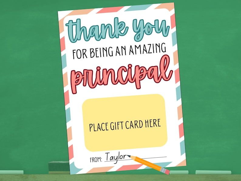 Principal Appreciation Gift Card Holder, School Principal Appreciation ...