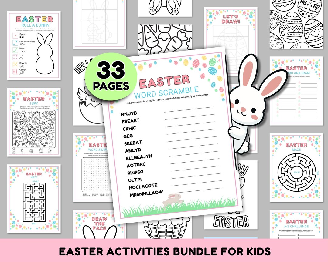 Easter Activity Pack for Kids, Easter Crafts for Kids, Easter Coloring ...