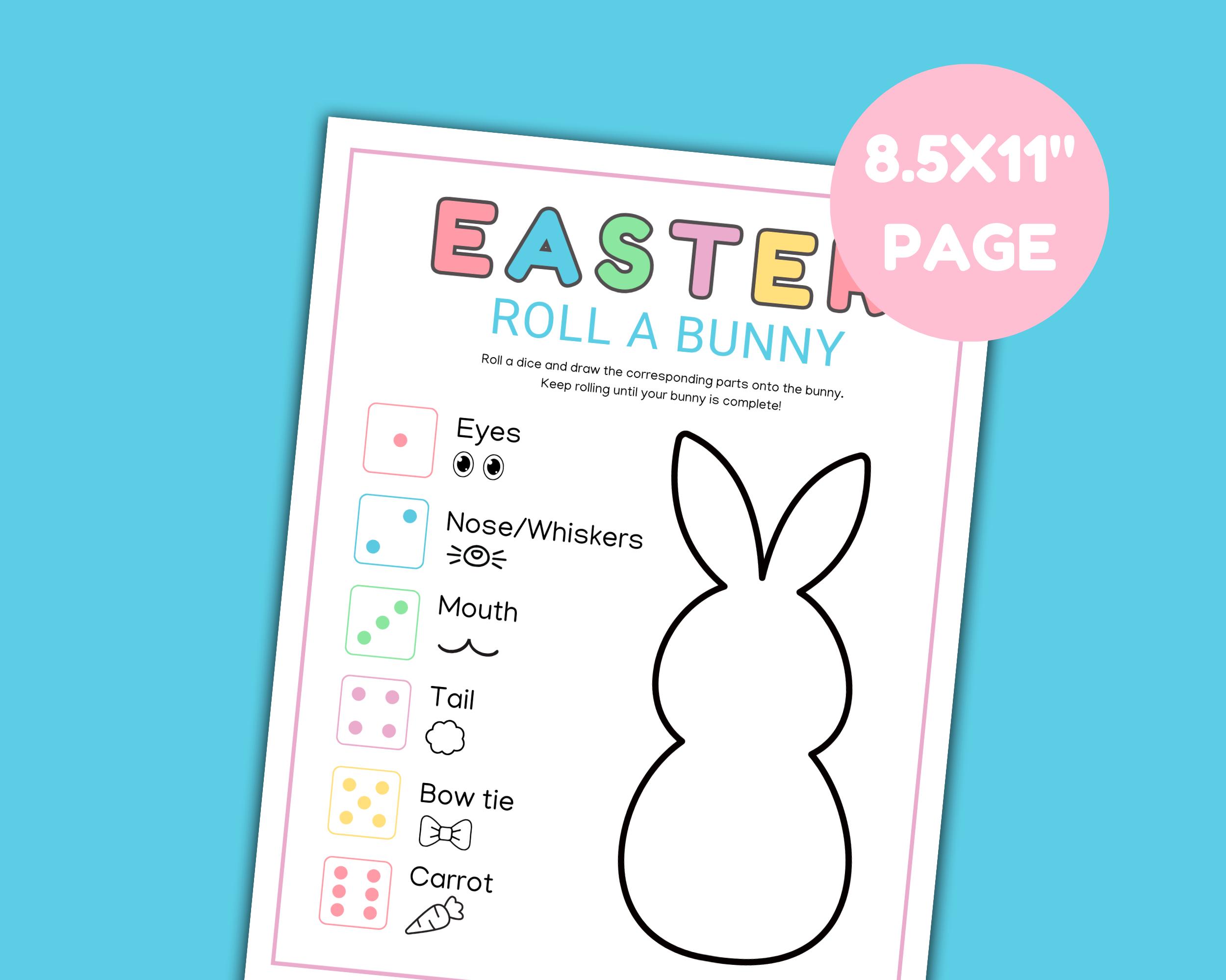 Easter Roll a Bunny Dice Game, Easter Activity for Kids & Adults ...
