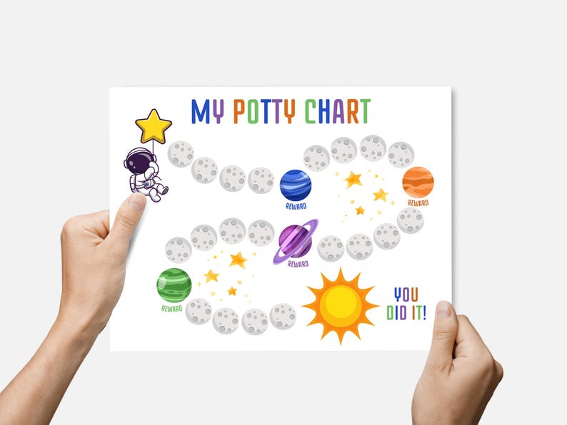 Printable Outer Space Potty Training Chart for Boys, Potty Reward Chart ...