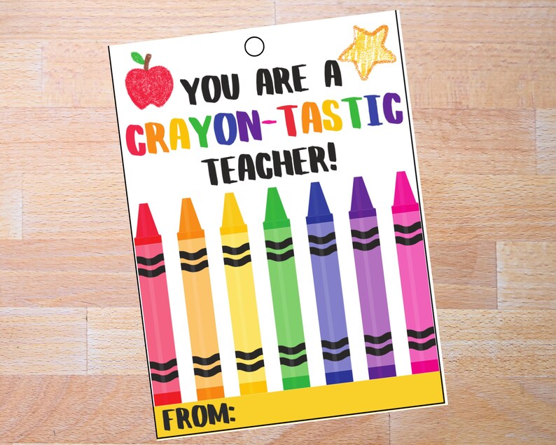 Printable Crayon-themed Teacher Appreciation Gift Tags | Instant ...