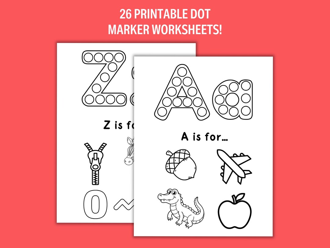 Printable A-Z Dot Letter Worksheets, ABC Dot Marker Pages for Toddlers ...
