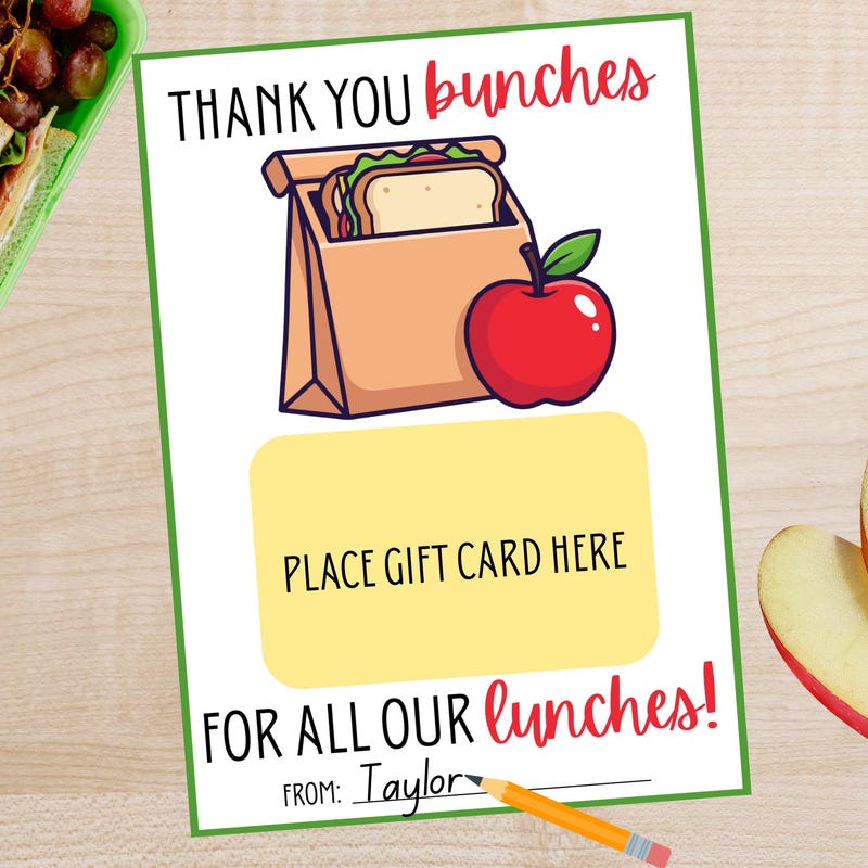 Cafeteria Staff Appreciation Cards - Etsy