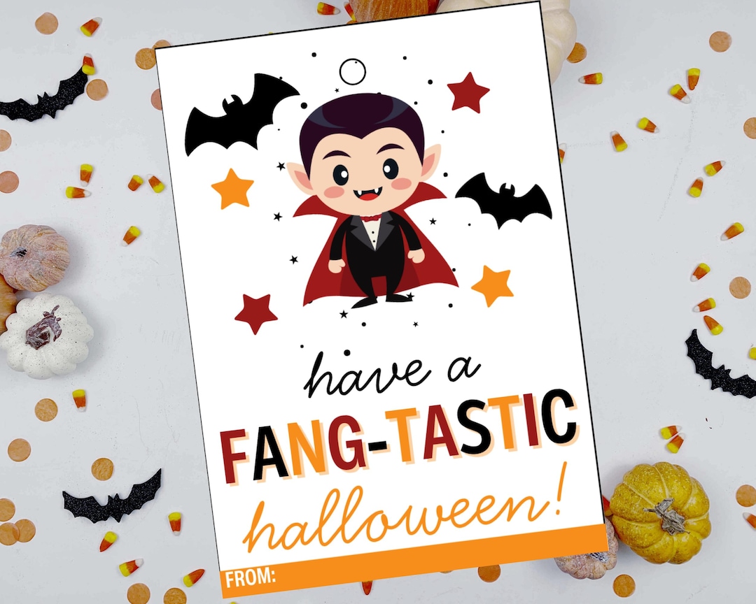 Printable Boo Basket Gift Tags – Have a Fang-tastic Halloween – Vampire ...