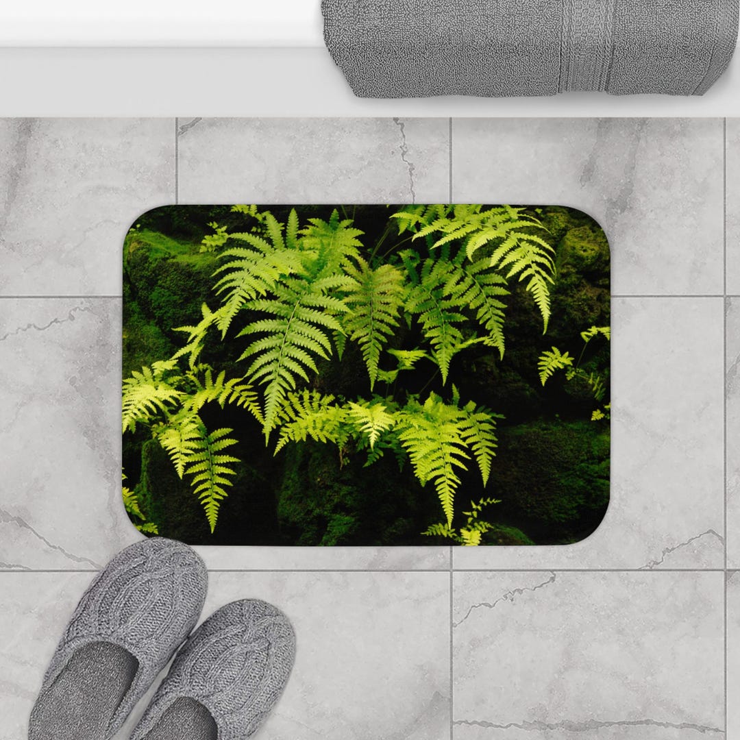 Moss Bath Mat Forest Green Moss Bathroom Mat Green Bathroom Rug Eco ...