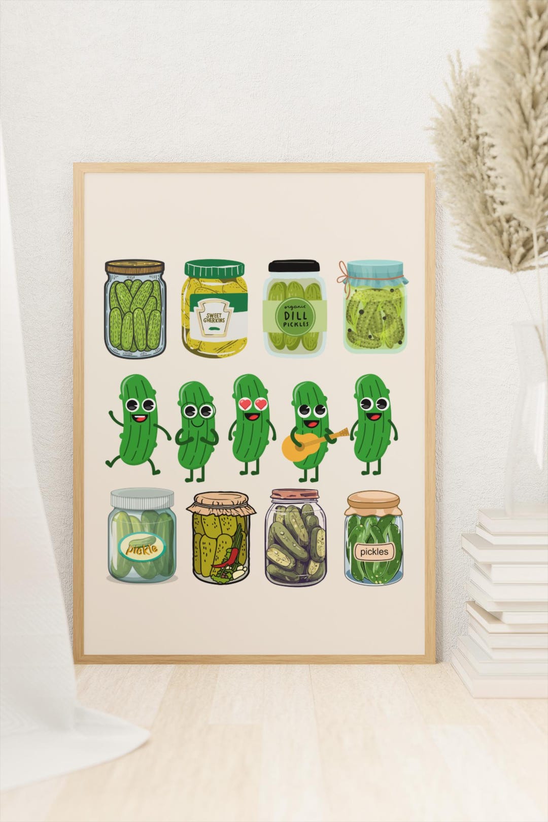 Pickle Jar Decor Retro Pickles Wall Art Poster Print Vintage Canned Pickle Pickle Jars Wall Art ...