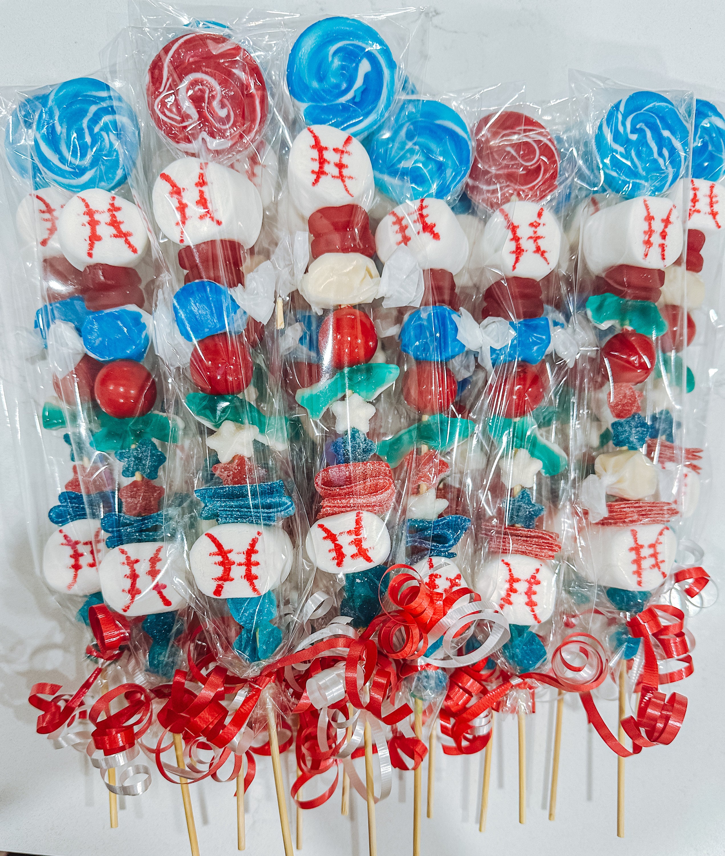 Baseball Candy Kabob -11 Kabobs - Etsy
