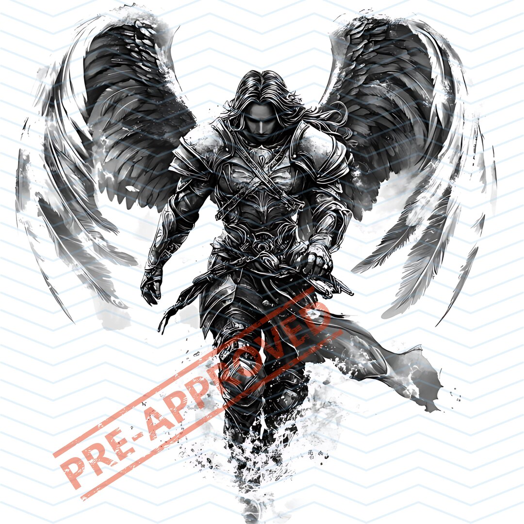 Raphael Archangel Tattoo Design High Resolution 4K Canvas Art Printable ...