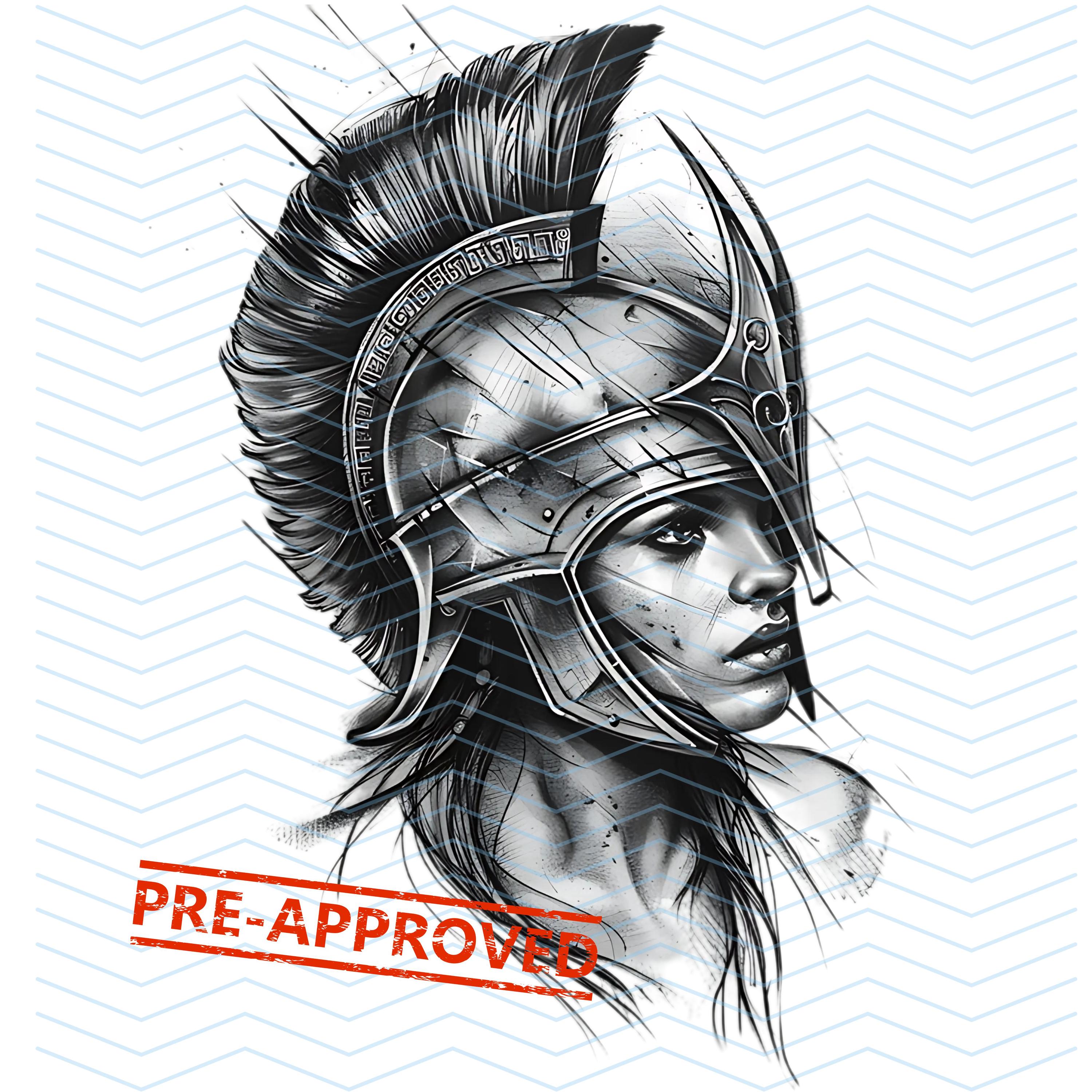 Spartan Woman Tattoo Design | Clip Art | Warrior Art | Printable SVG ...