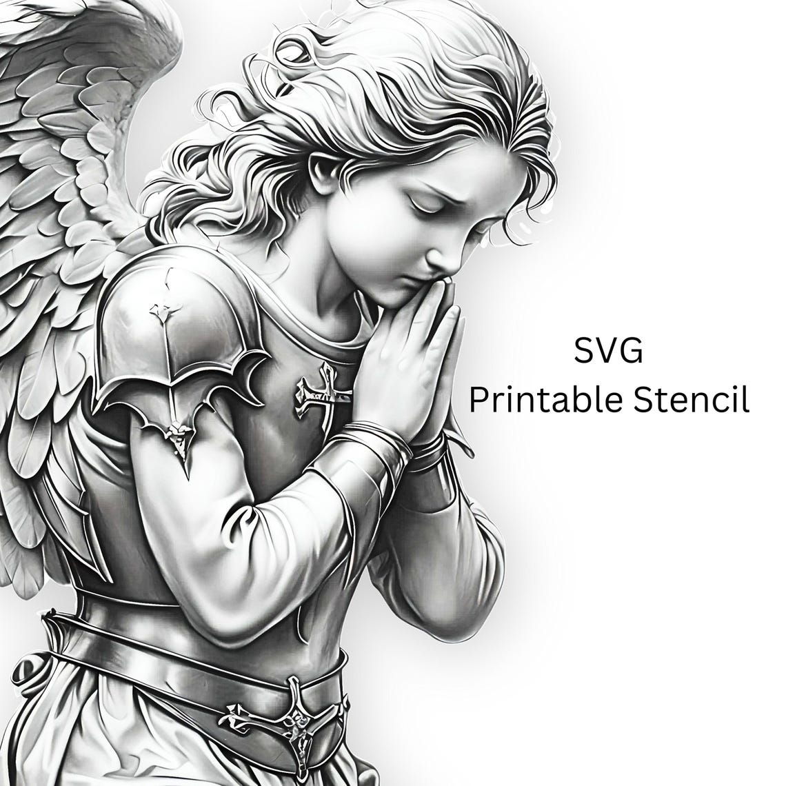 Angel | Tattoo Design | T-shirt Decal | Canvas Art | SVG Print | Poster ...