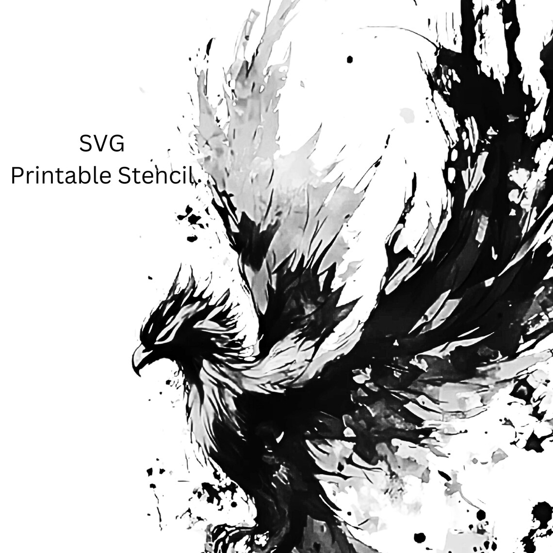 Phoenix Trash Polka | Tattoo Design | Canvas Art | Wall Art | Printable ...