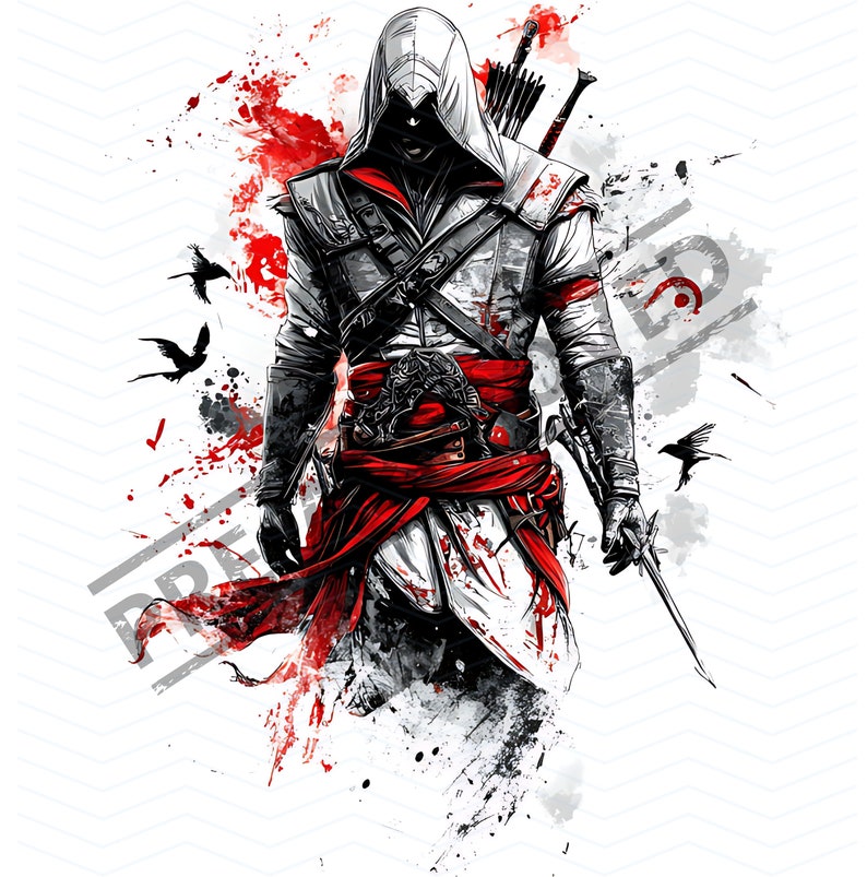 Assassin Tattoo Design High Resolution 4K Canvas Art Printable SVG ...