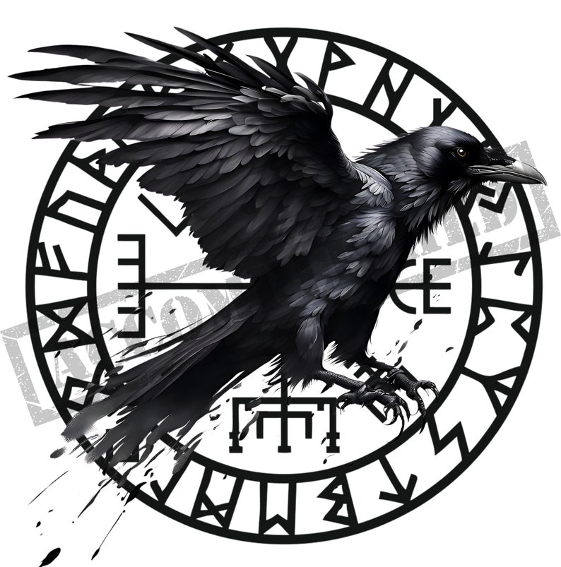 Raven Tattoo Design | Viking Art, Printable Stencil (SVG) - Etsy