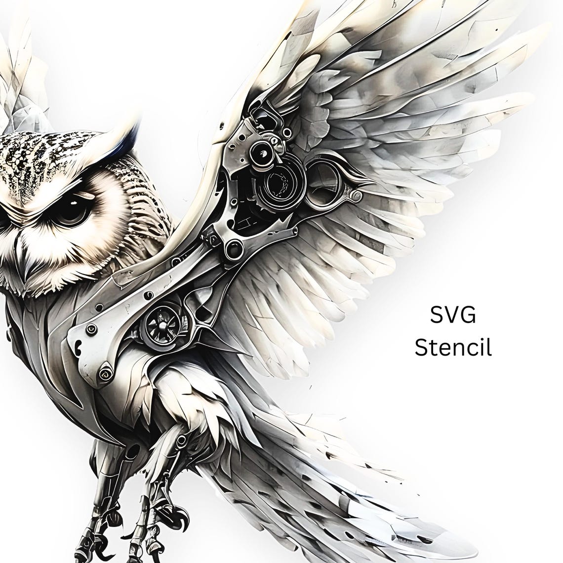 Bio-mechanical Owl Tattoo Design | Canvas Art | Clip Art Image ...