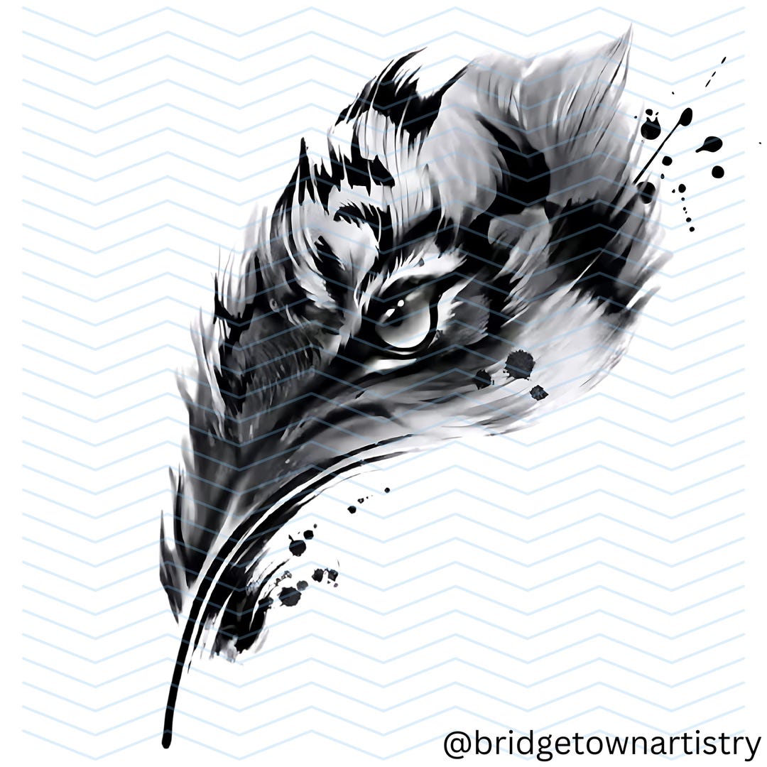 Tiger Eye Feather Tattoo Design | Canvas Art | Clip Art Image ...