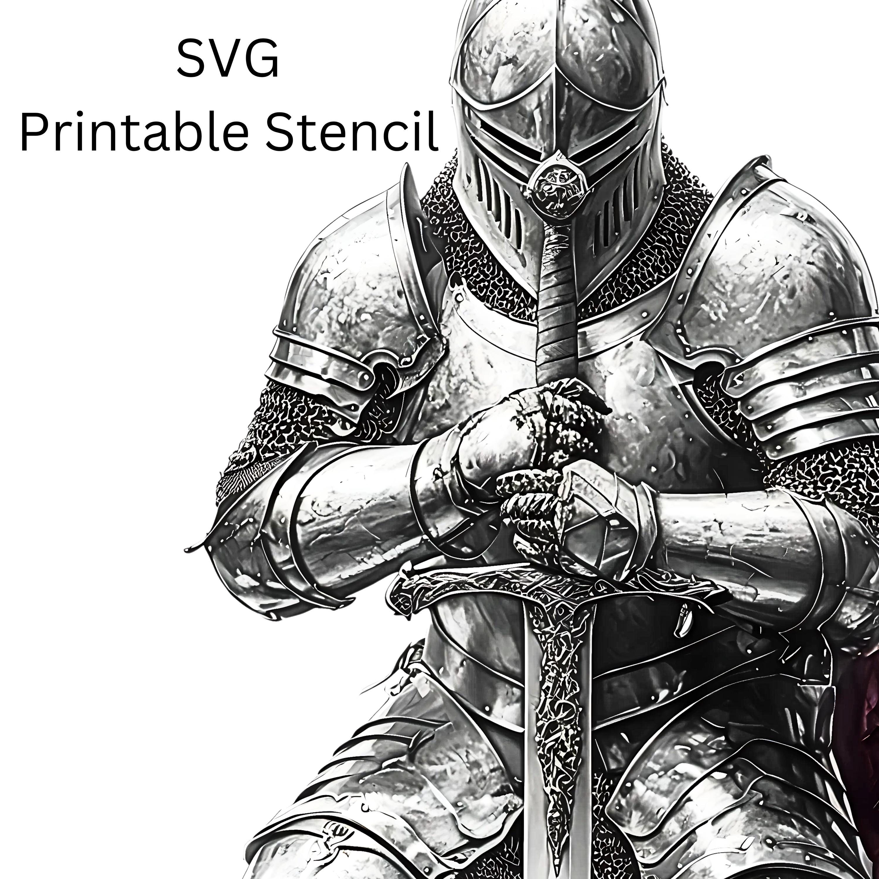 Knight | Tattoo Design | T-shirt Decal | Canvas Art | SVG Print ...