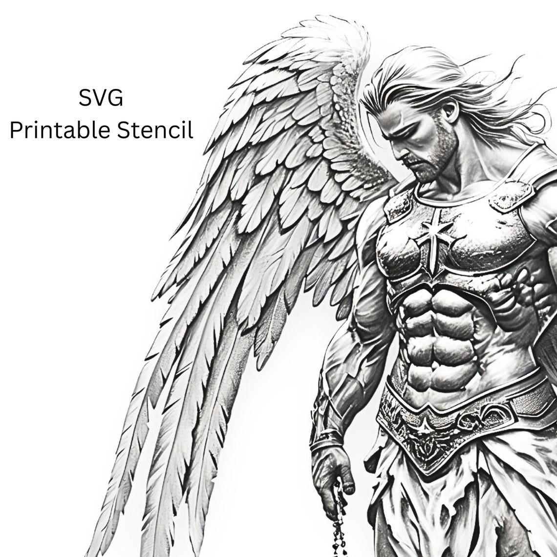 Archangel | Tattoo Design | T-shirt Decal | Canvas Art | SVG Print ...