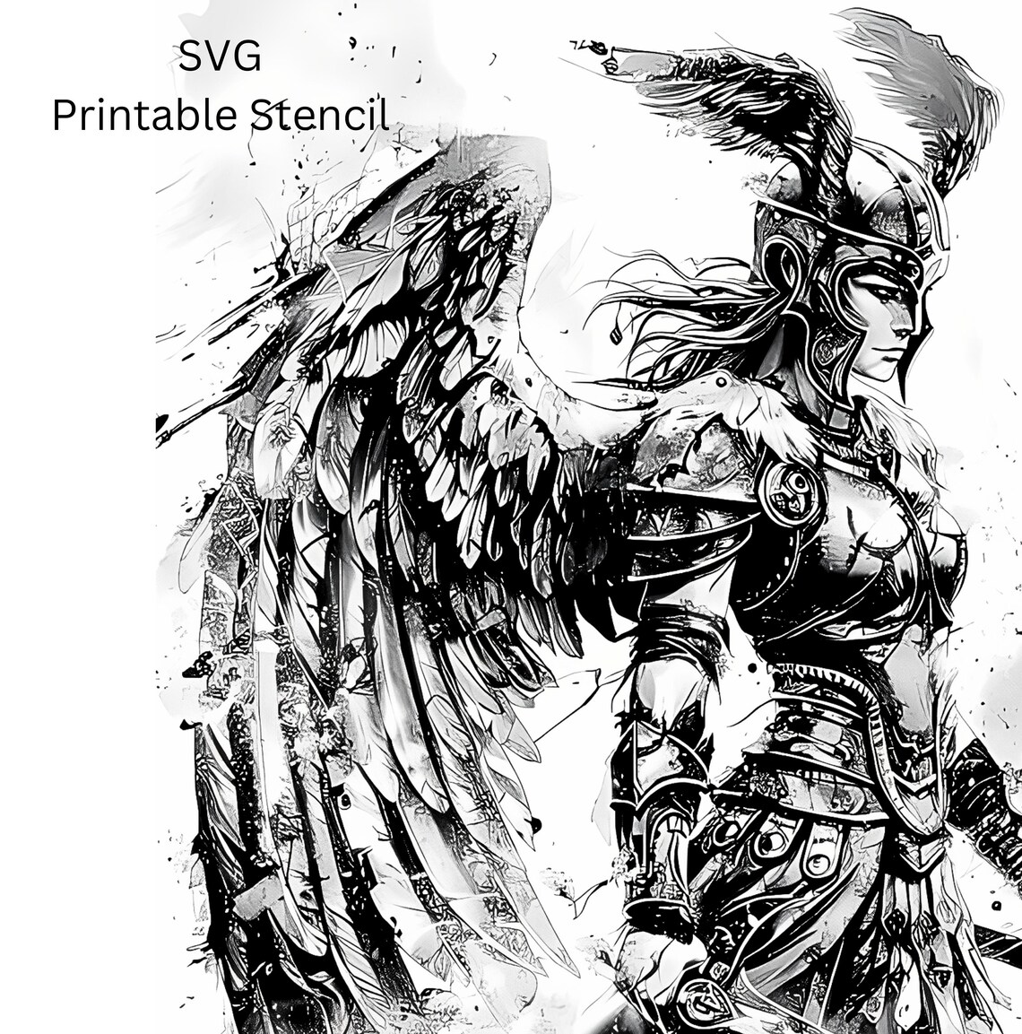 Valkyrie Tattoo Design | High Resolution 4K PNG Transparent Background ...