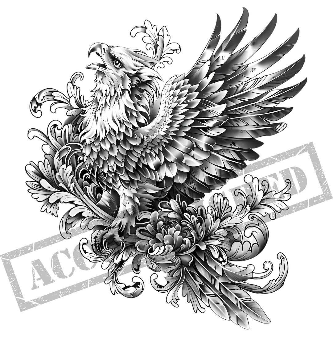Eagle Tattoo Design | High Resolution 4K | Canvas Art | Black Scale Art ...