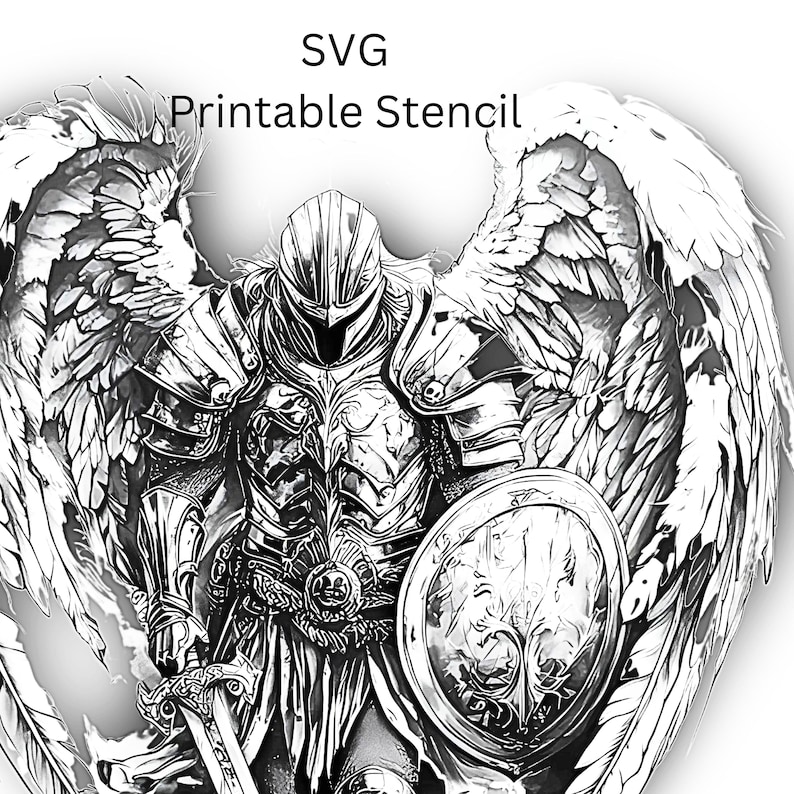 Archangel | Tattoo Design | T-shirt Decal | Canvas Art | SVG Print ...