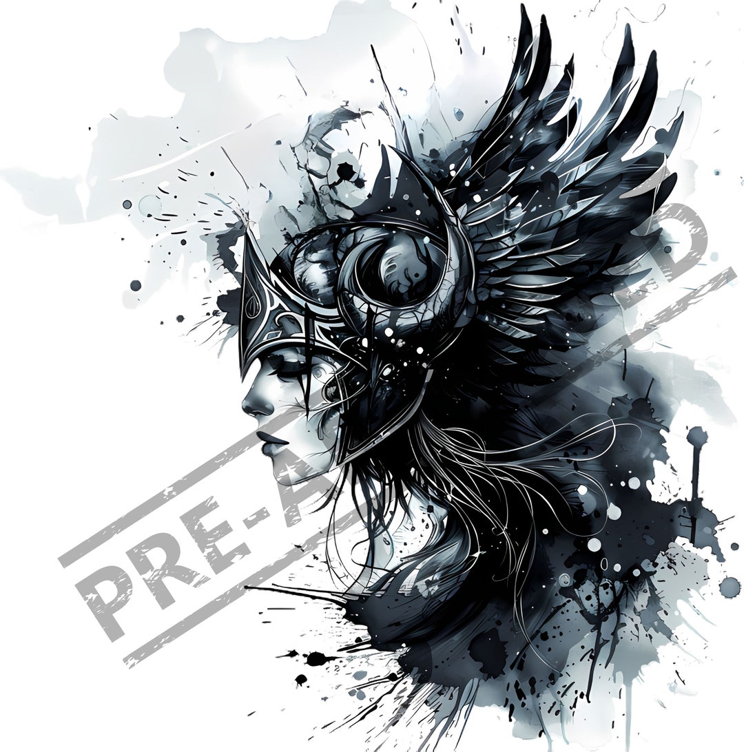 Valkyrie Tattoo Design High Resolution 4K PNG Transparent Background ...