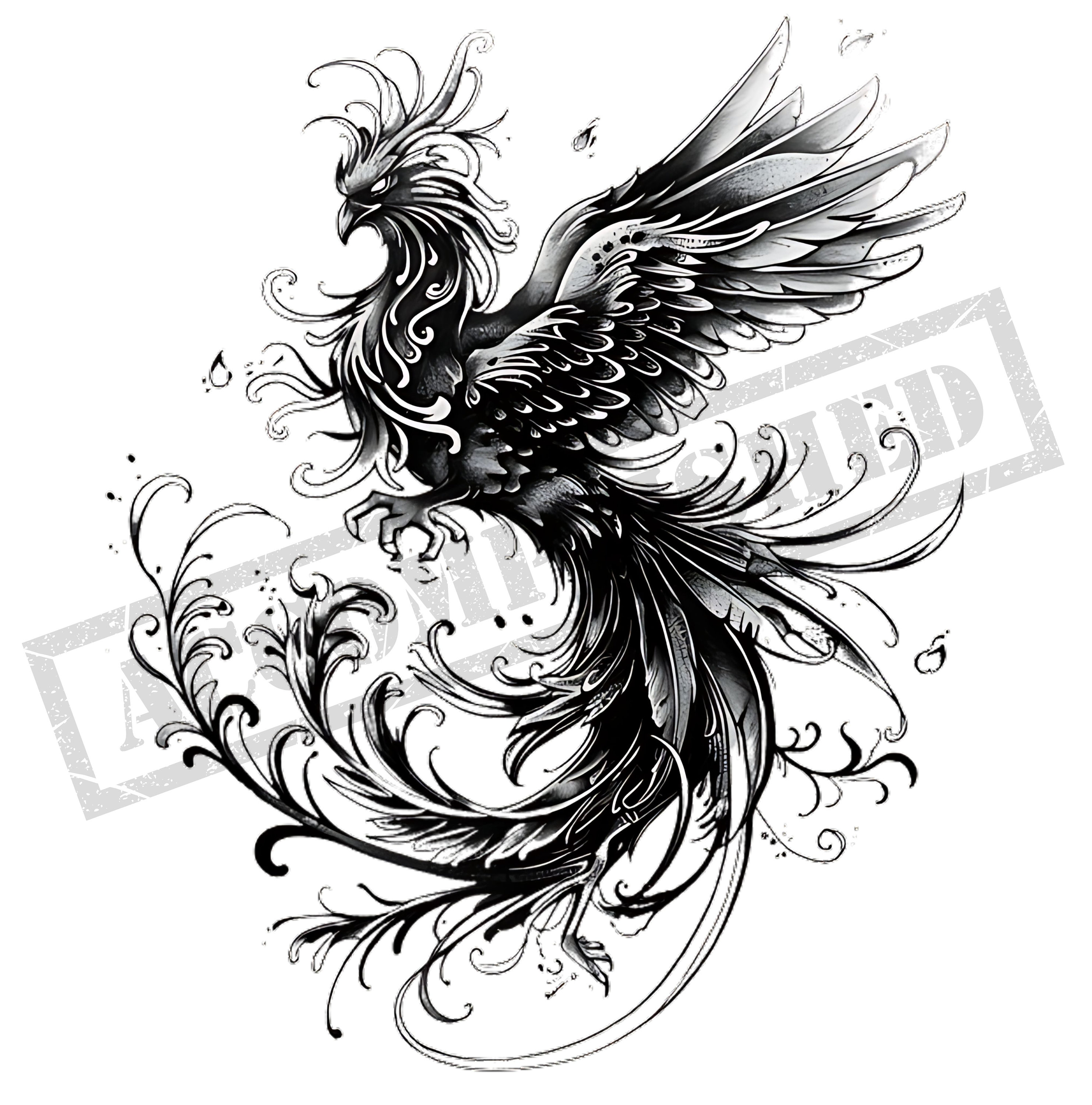 Phoenix Tattoo Pattern Phoenix Semi Permanent Tattoo
