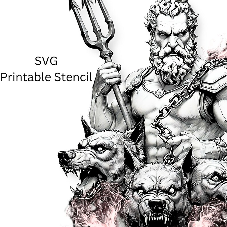 Cerberus & Hades Tattoo Design | Greek God | Canvas Art | Clip Art ...