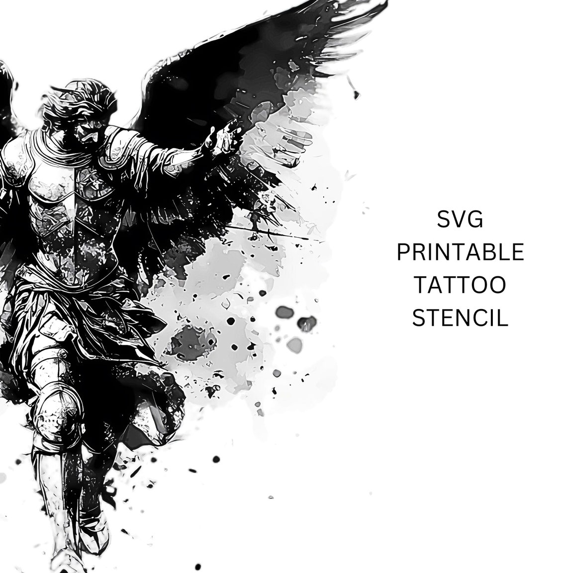 St. Michael Archangel Tattoo Design | High Resolution | Canvas Art ...
