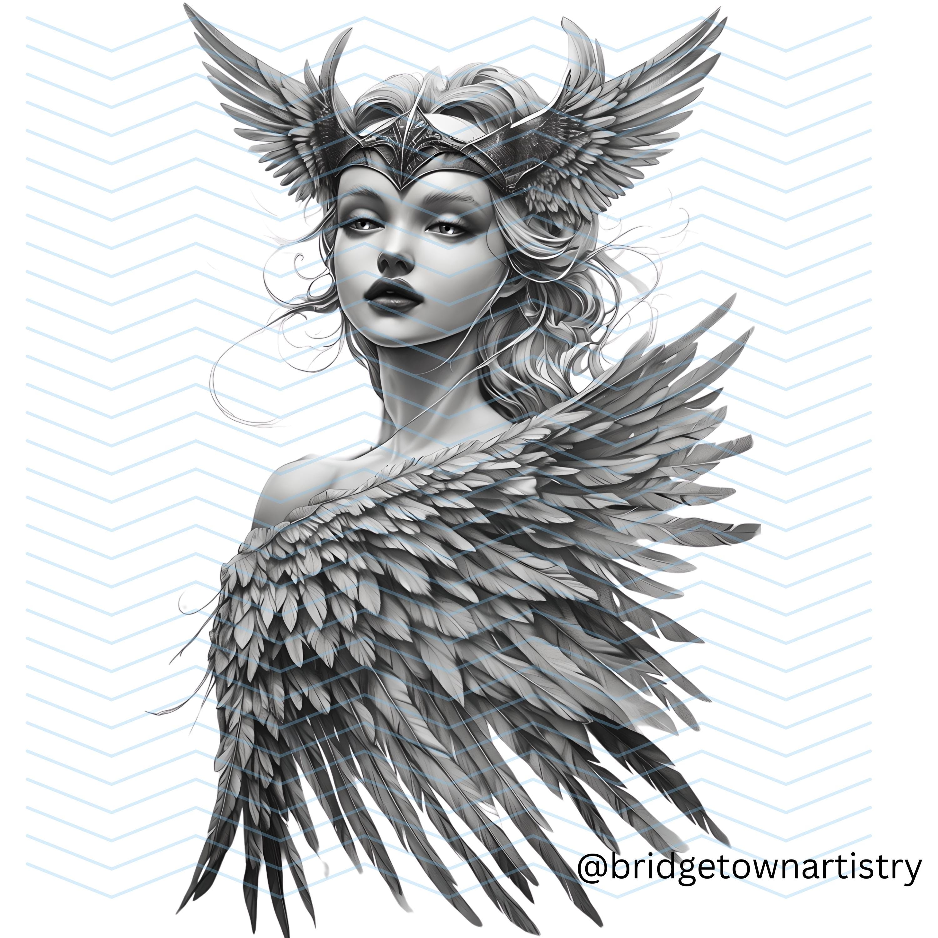 Valkyrie Tattoo Design | Norse Art | Canvas Art | Clip Art Image ...