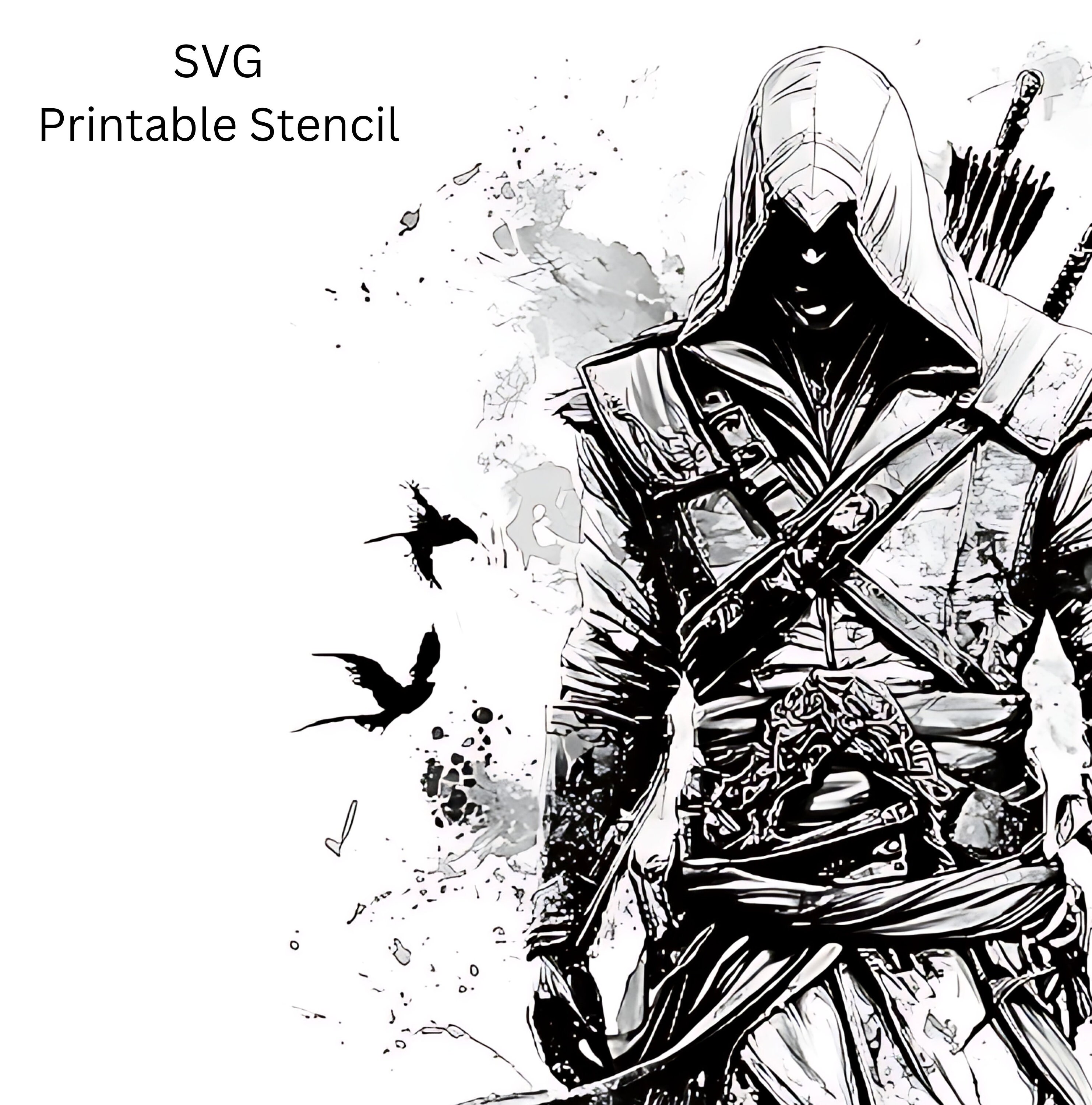 Assassin Tattoo Design | High Resolution 4K | Canvas Art | Printable ...