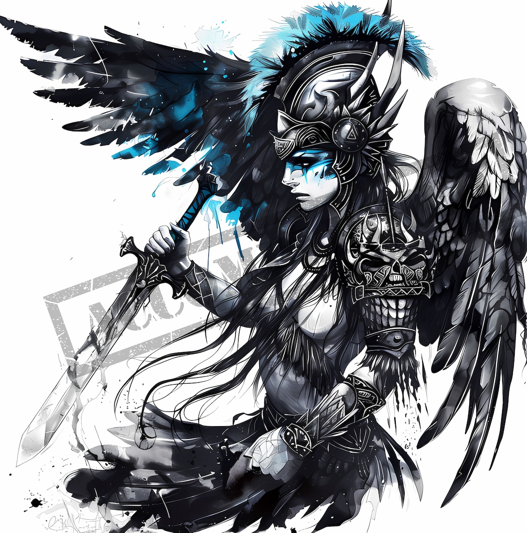 Valkyrie Tattoo Design | High Resolution 4K PNG Transparent Background ...