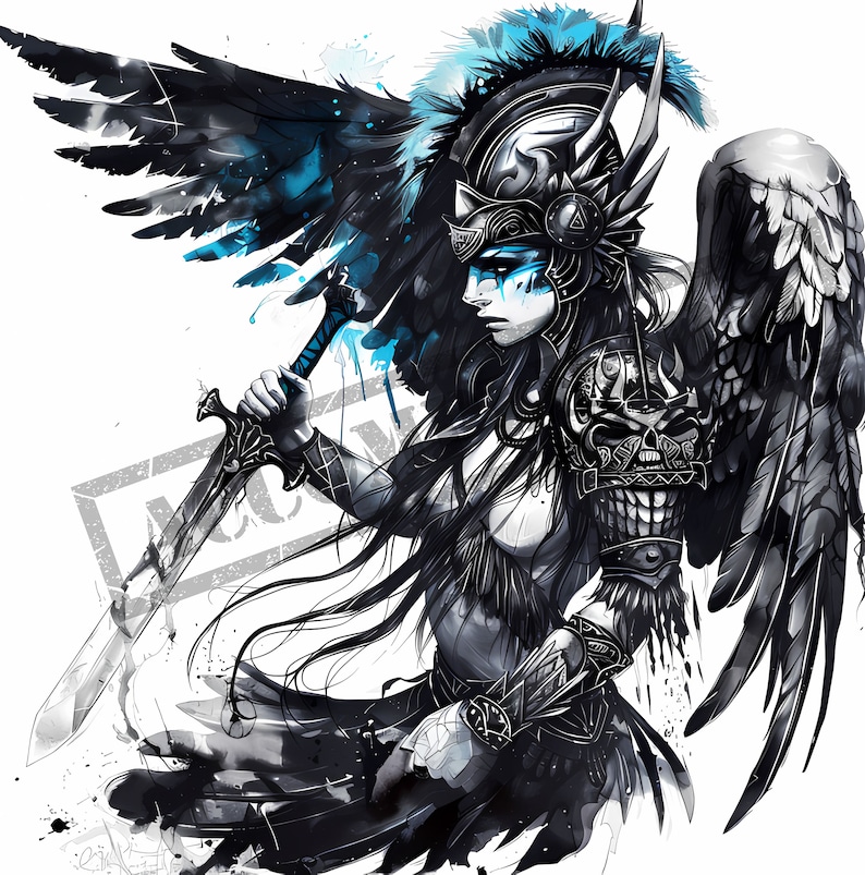 Valkyrie Tattoo Design | High Resolution 4K PNG Transparent Background ...