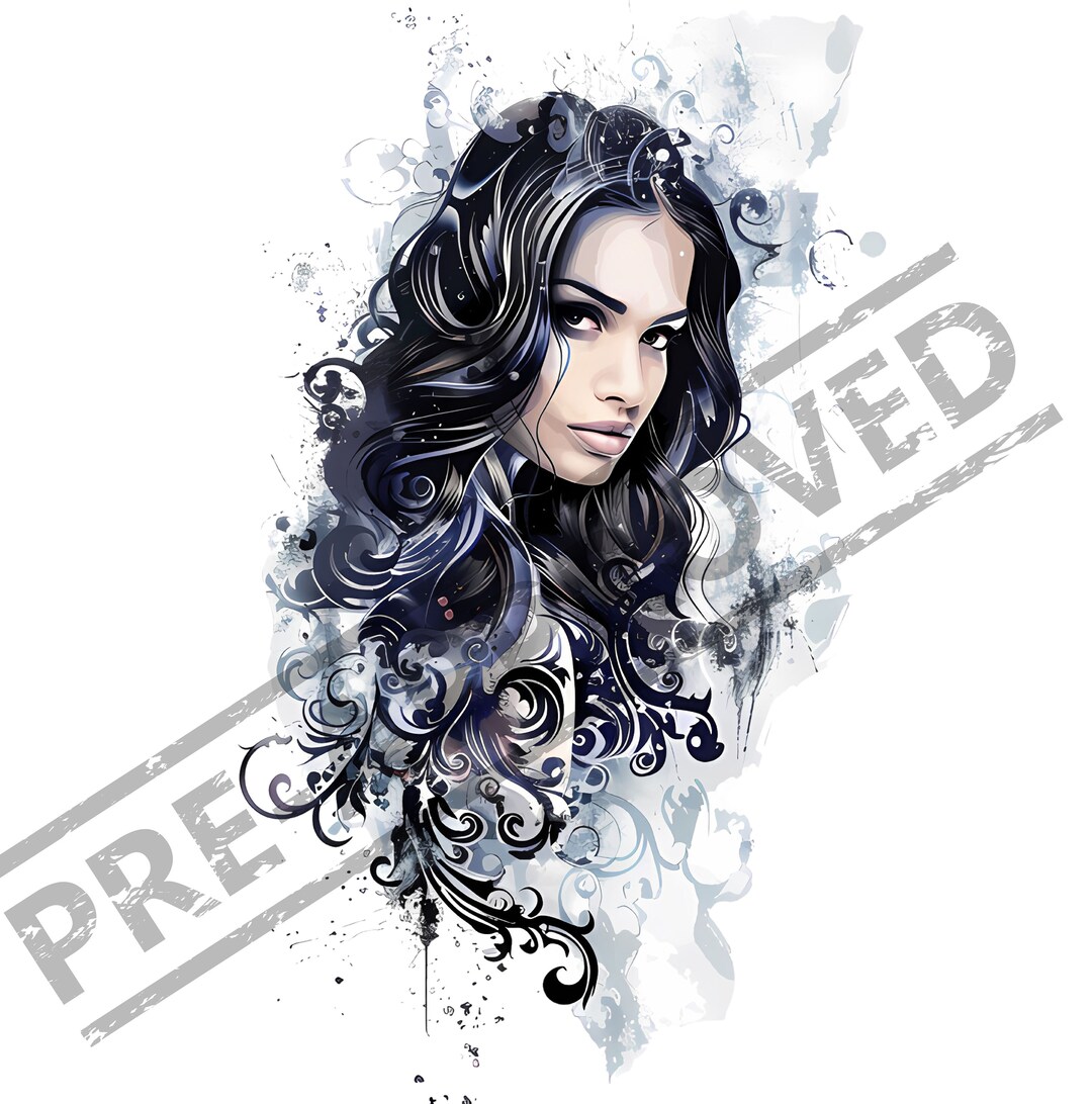 Woman Tattoo Design High Resolution 4K Canvas Art Printable SVG for ...