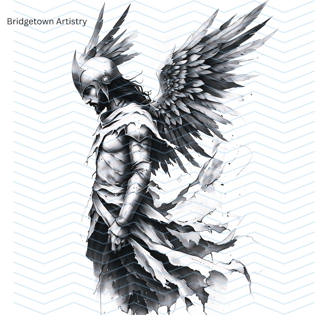 Gabriel Archangel Tattoo Design | High Resolution PNG | Canvas Art ...