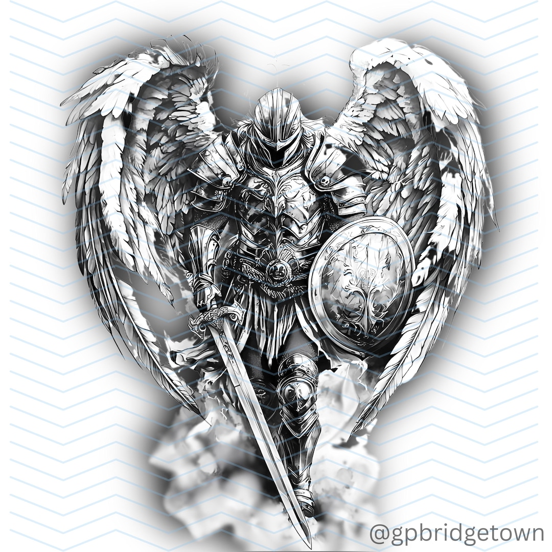 Archangel | Tattoo Design | T-shirt Decal | Canvas Art | SVG Print ...