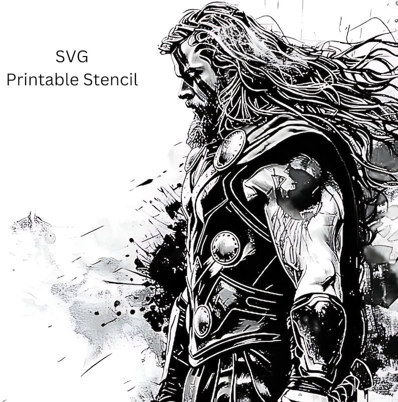 Thor Tattoo Design | High Resolution 4K | Canvas Art | Print SVG File ...