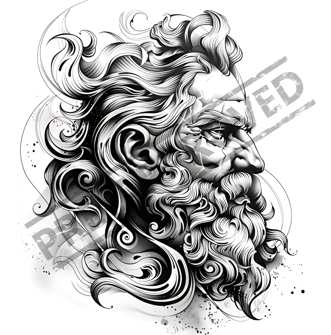 Zeus Tattoo Design | High Resolution 4K SVG (printable) - Etsy
