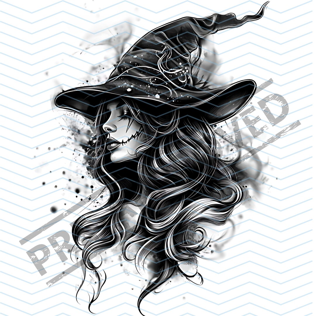 Witch | Tattoo Design | Printable SVG | Wall Art| Clipart | PNG ...