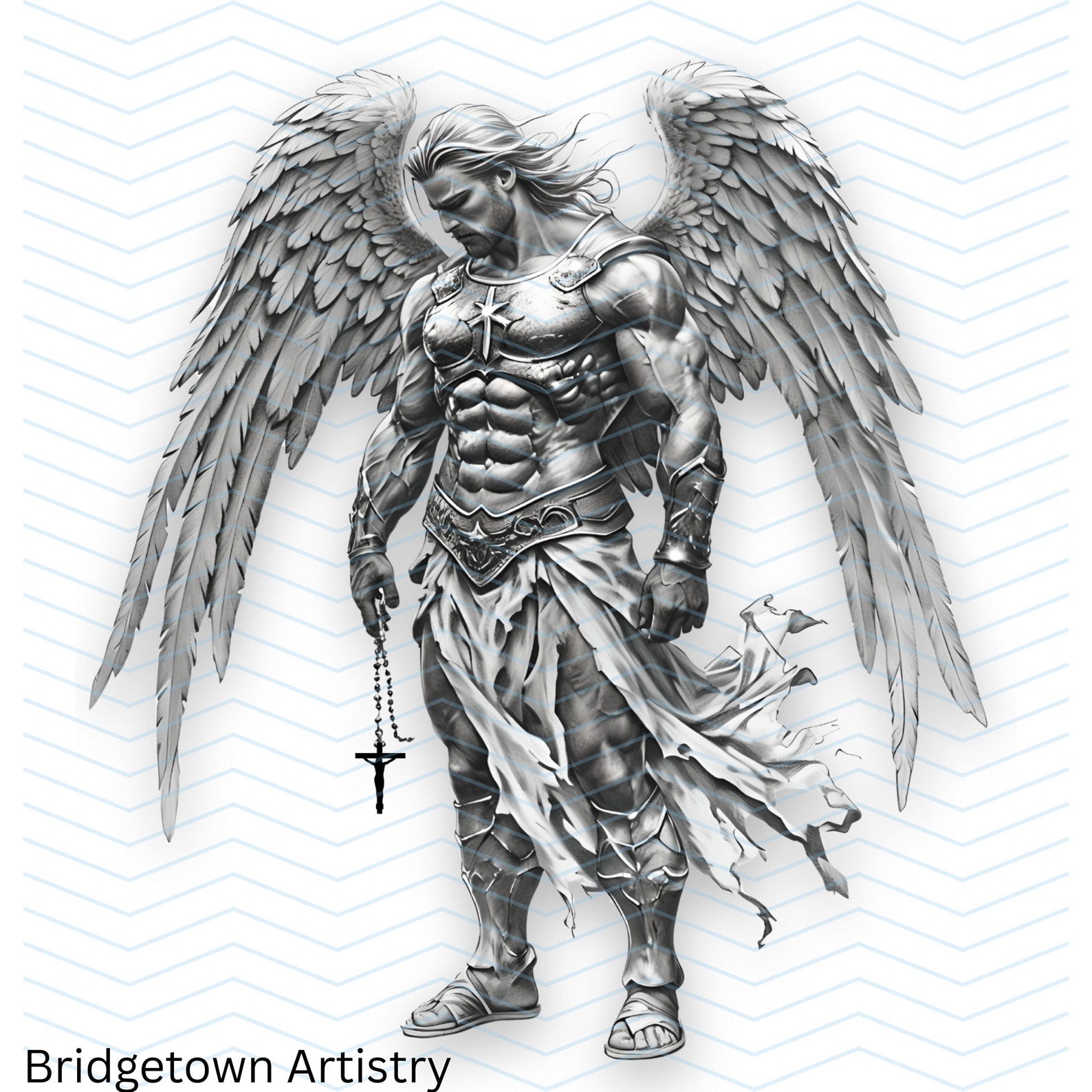Archangel | Tattoo Design | T-shirt Decal | Canvas Art | SVG Print ...
