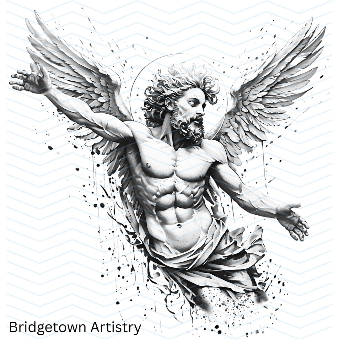 Fallen Angel |tattoo Design | High Resolution PNG | Canvas Art | Print ...