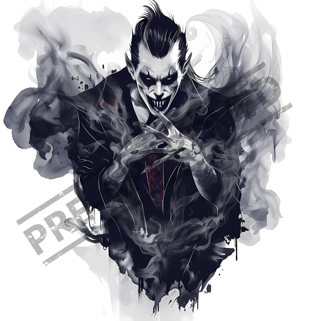 Vampire Mythical Tattoo Design High Resolution 4K Canvas Art Black ...