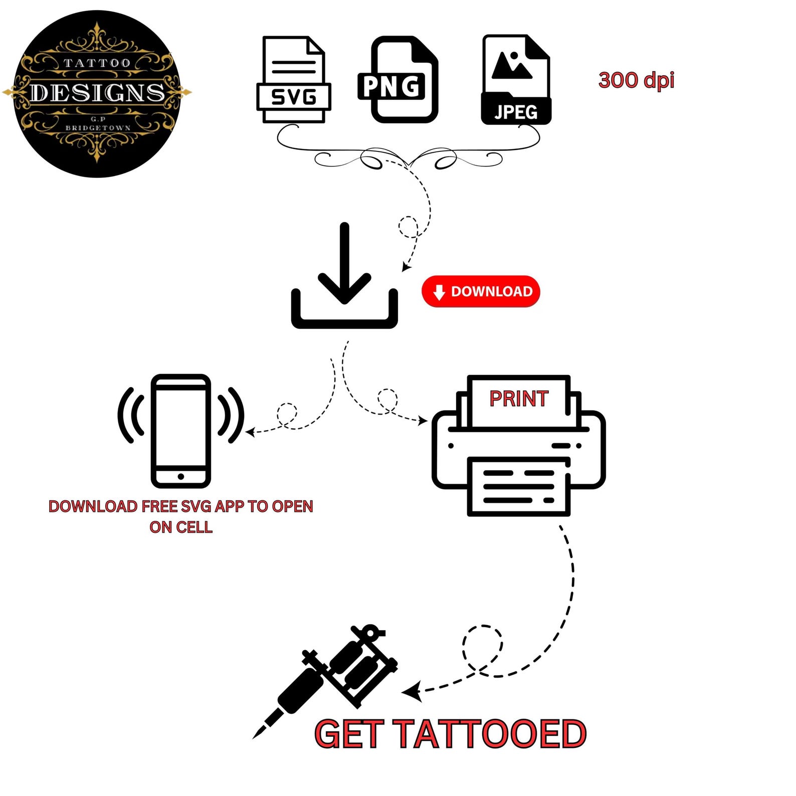 Dragon Tattoo Design | High Resolution 4K | Canvas Art | Printable SVG ...