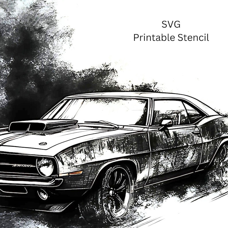 Muscle Car Tattoo Design | Clip Art | Canvas Art | Printable SVG File ...