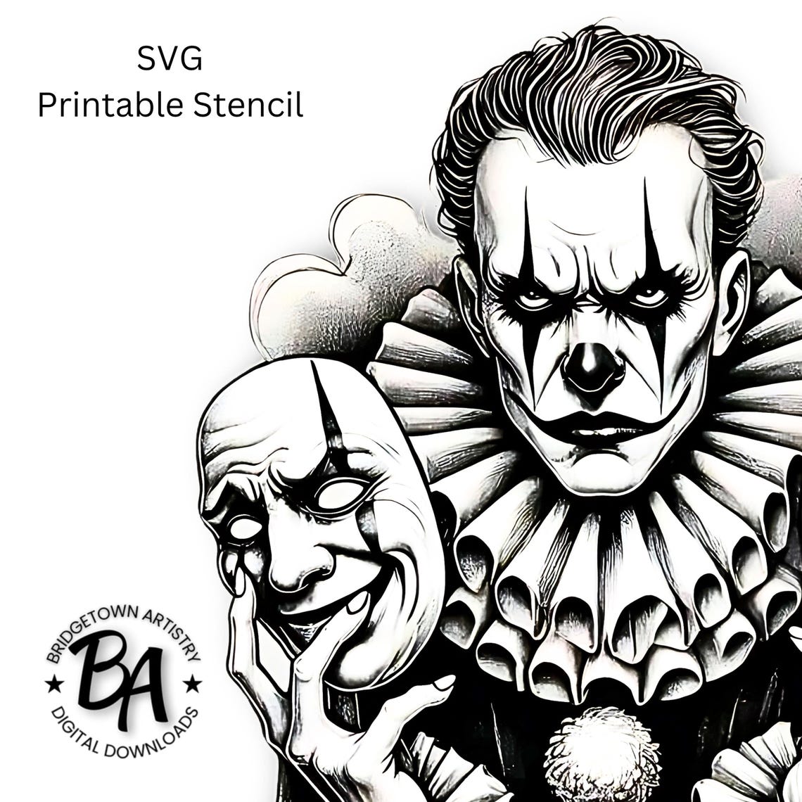 Clown Comedy and Tragedy Masks Tattoo Design | Canvas Art | Clip Art ...