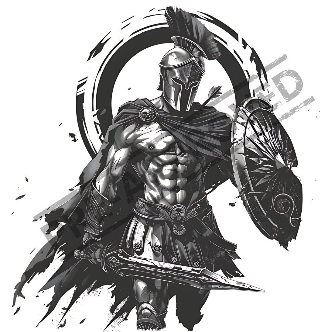 Roman Gladiator Tattoo Designs 4K Resolution Canvas Art Printable SVG ...